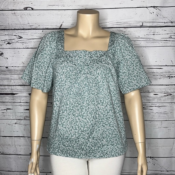 Draper James | Tops | Draper James Nwt Xl Spruce Green White Floral ...
